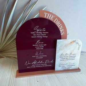 Modern Acrylic Wedding Bar Sign | Layered Bar Sign Wedding | Arched ...