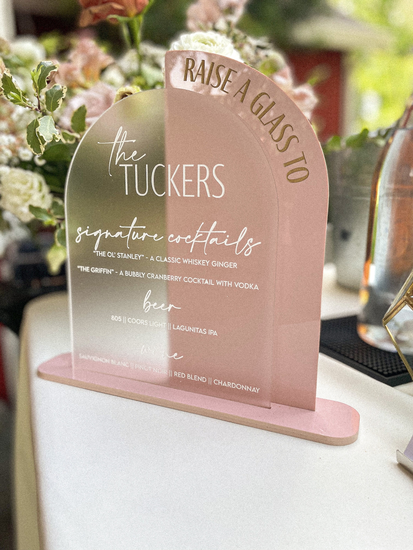 Arch Personalized Acrylic Wedding Bar Sign Modern Bar Sign - Etsy