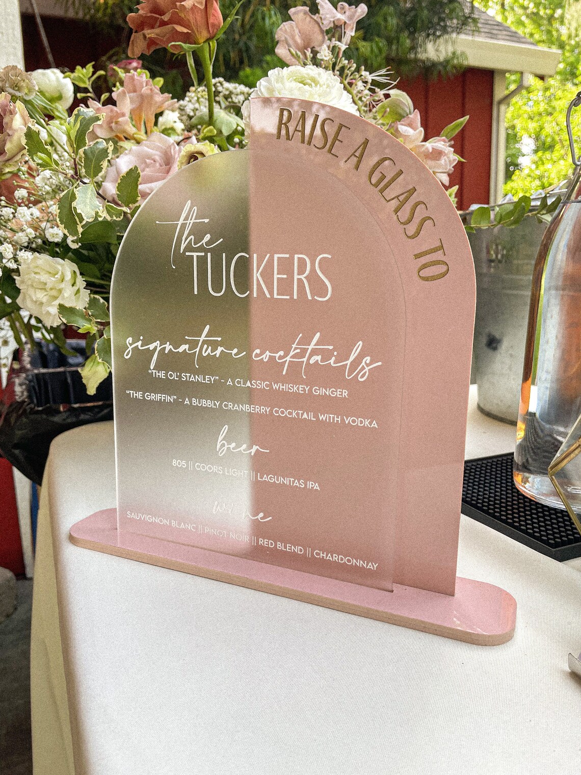 Arch Personalized Acrylic Wedding Bar Sign Modern Bar Sign | Etsy