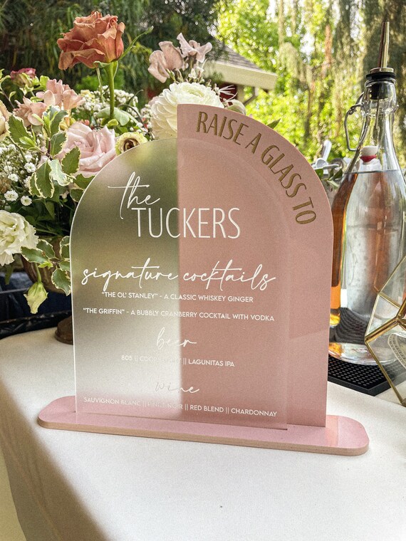 Arch Personalized Acrylic Wedding Bar Sign Modern Bar Sign - Etsy