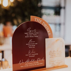 Modern Acrylic Wedding Bar Sign | Layered Bar Sign Wedding | Arched ...