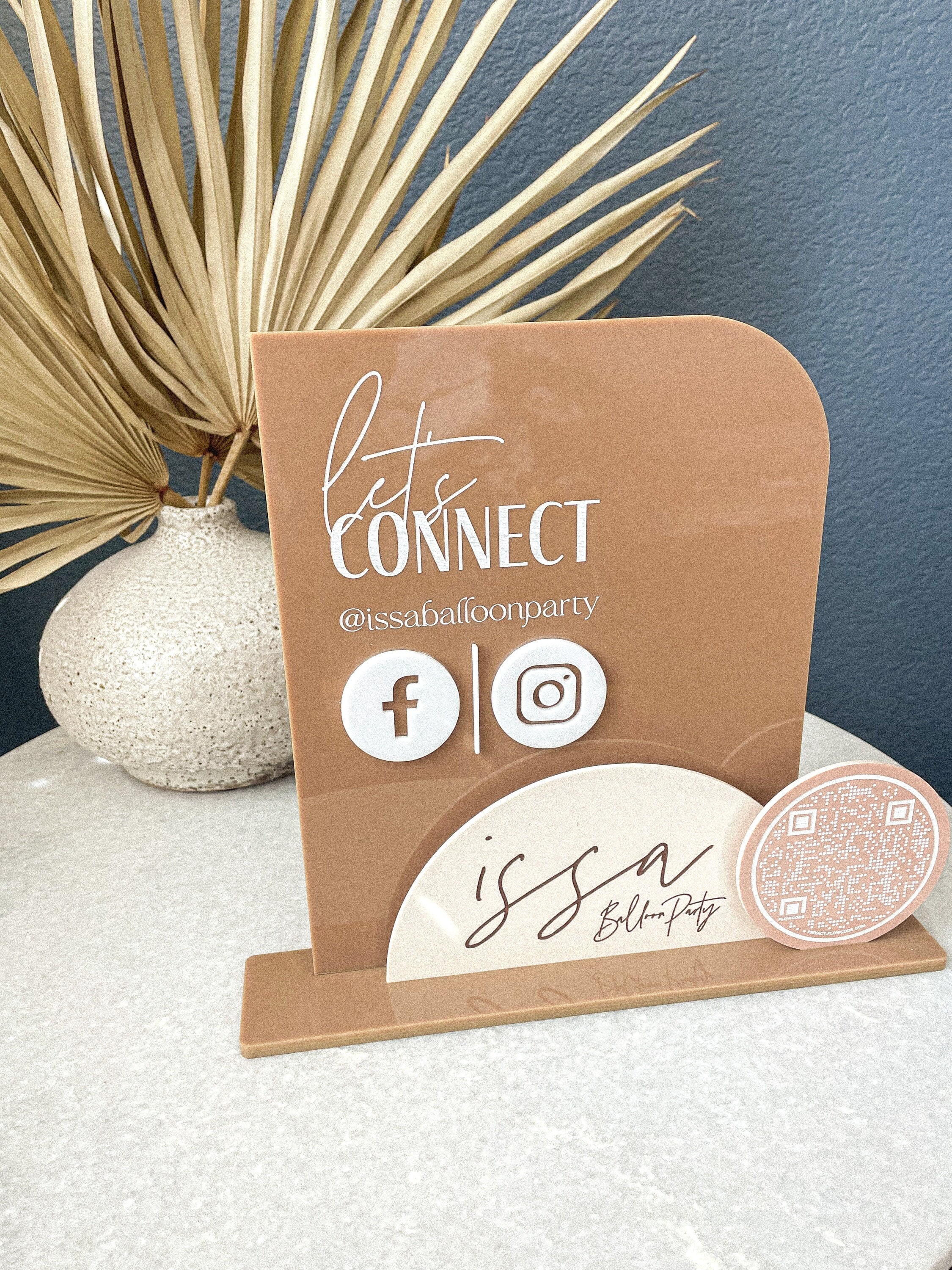 Three Layered Acrylic Customizeable Logo Sign | Modern Arched Plastic ...