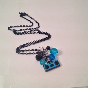Retro Inspired Blue Boom Box Speaker Charm Necklace - Etsy