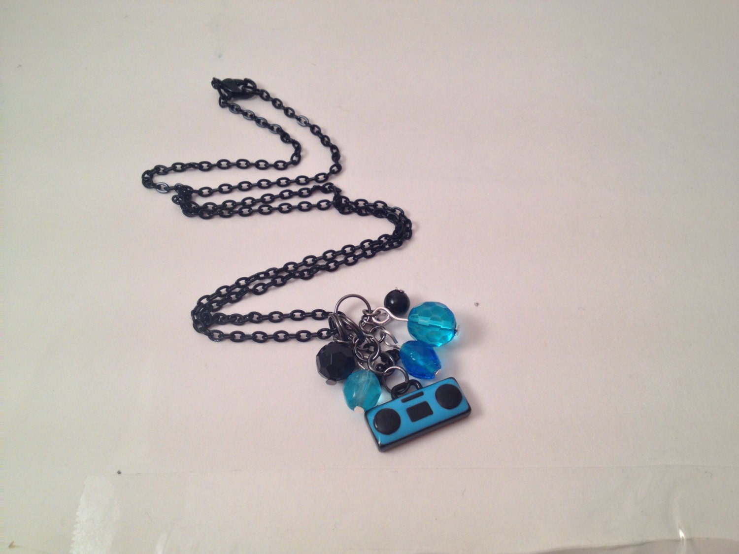 Retro Inspired Blue Boom Box Speaker Charm Necklace - Etsy
