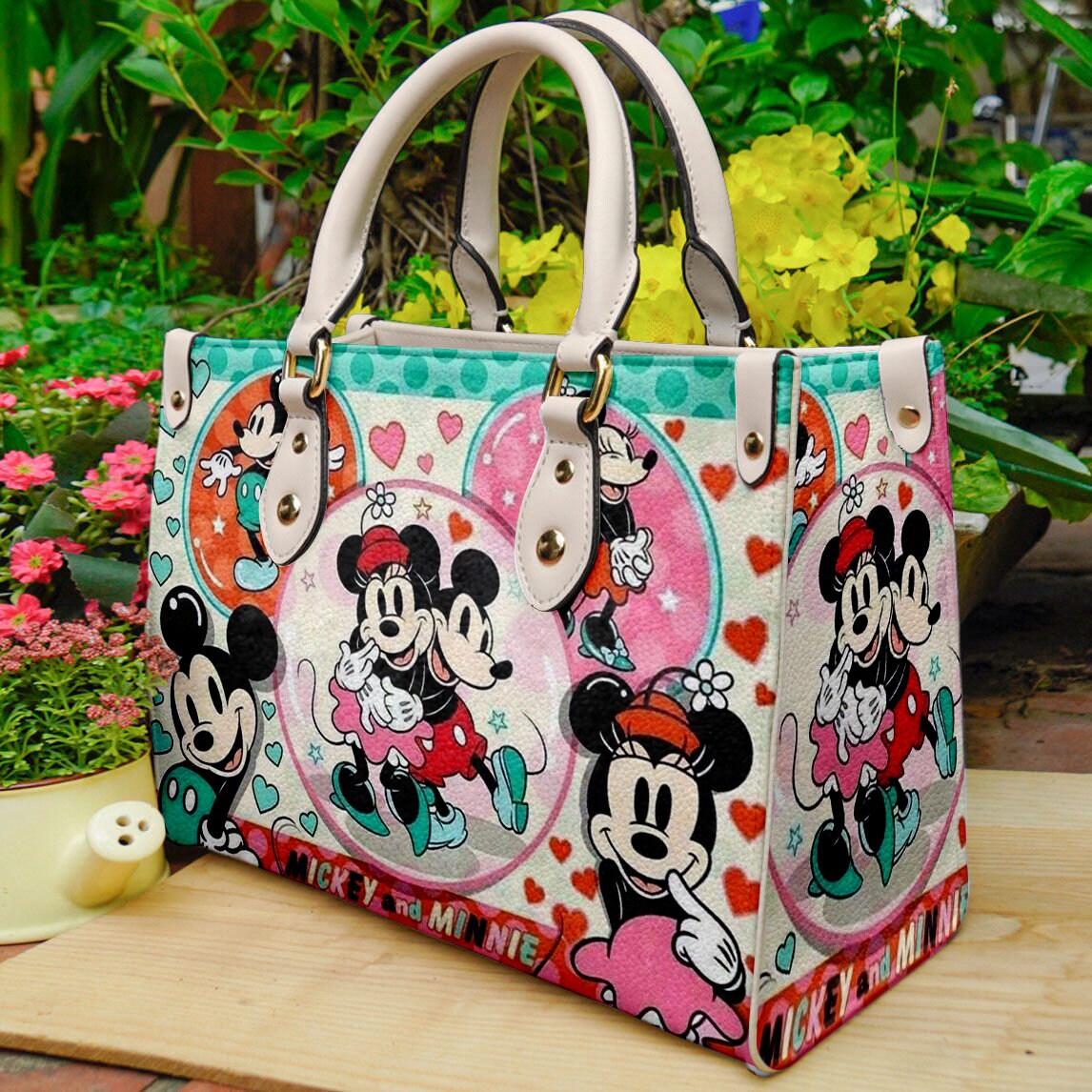 Personalized Minnie Mickey Leatherr Handbag, Anniversary Mickey Handbag ...
