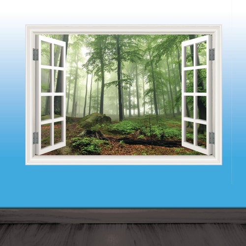 Wall Mural Window Self Adhesive Open Window View-3 Sizes | Etsy