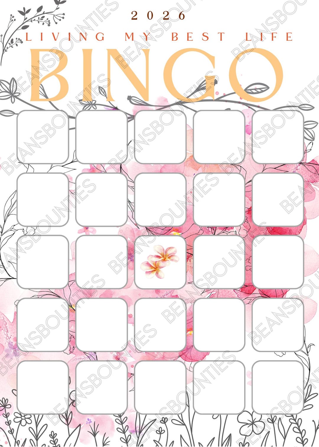 2026 Goal Bingo Tracker, Printable Bundle PDF, 3 Design Packs, Blank ...