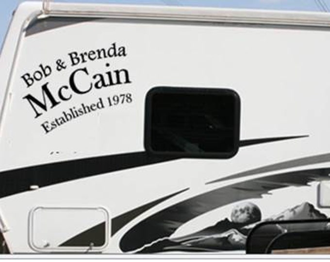 RV- Camper - Trailer- Personalized Decal 23"x36" Vinyl - Etsy