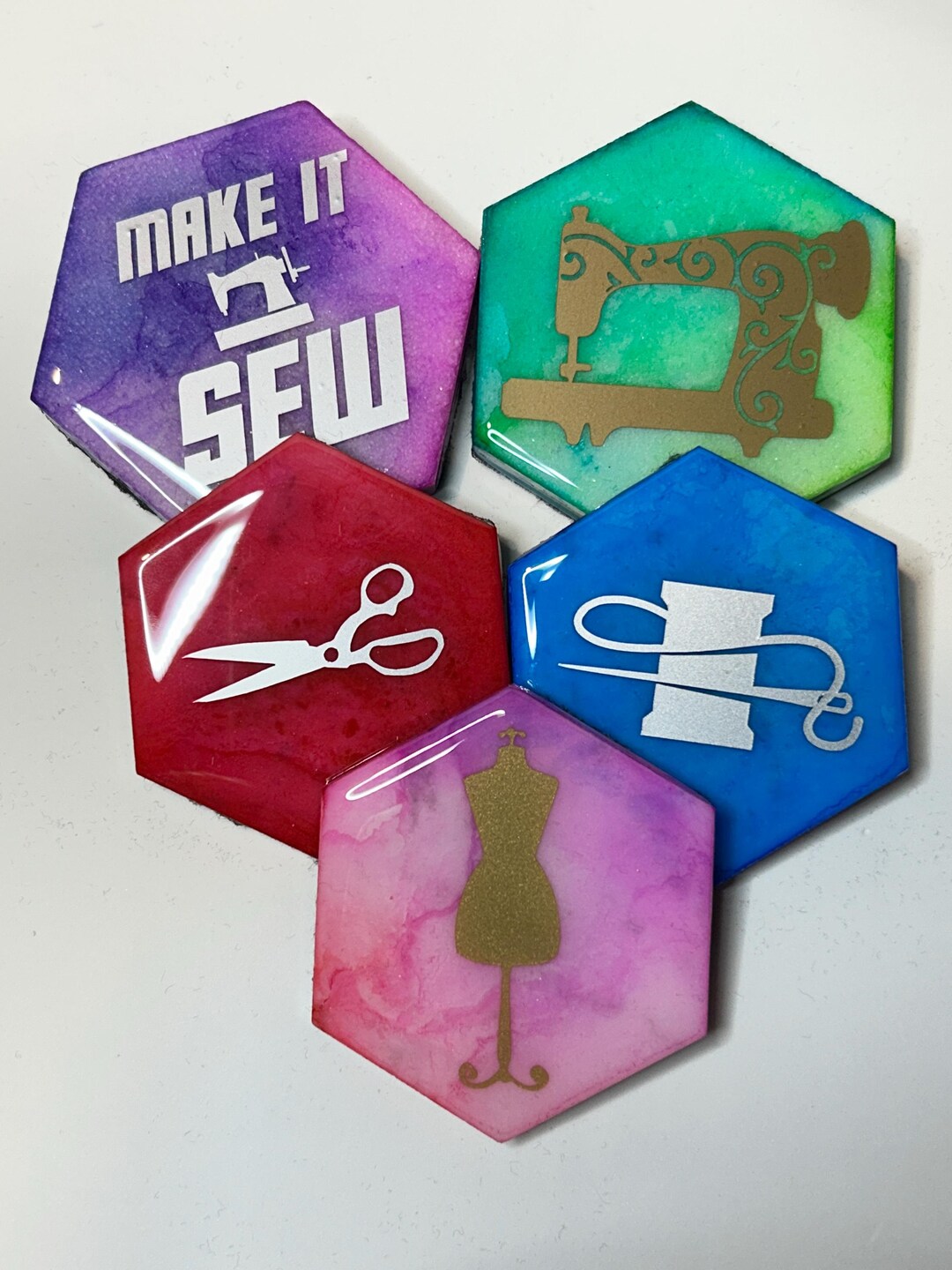 Sewing Themed Marble Tile Sewing Pattern Weights (set of 5) - Etsy