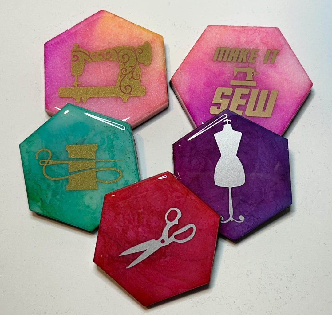 Sewing Themed Marble Tile Sewing Pattern Weights (set of 5) - Etsy