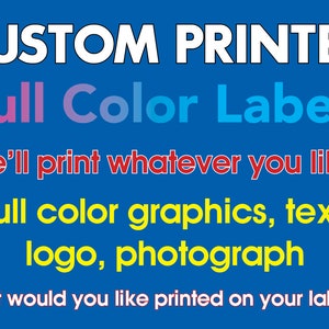 100 Printed Labels, Full Color 5" X 7" Custom Rectangle Individual ...