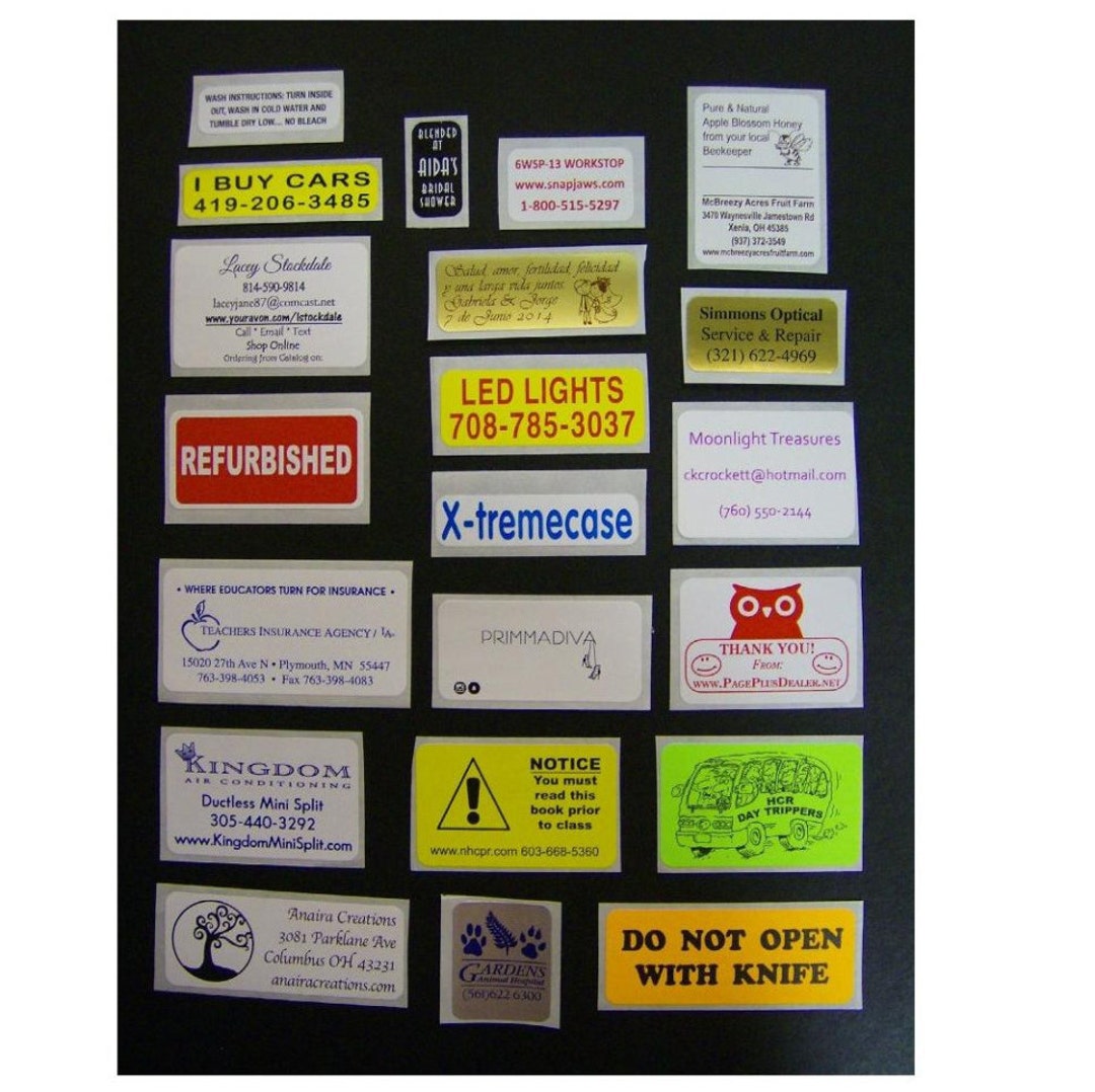 1,000 Custom Printed Labels, Rectangle Stickers, Various Sizes (your ...