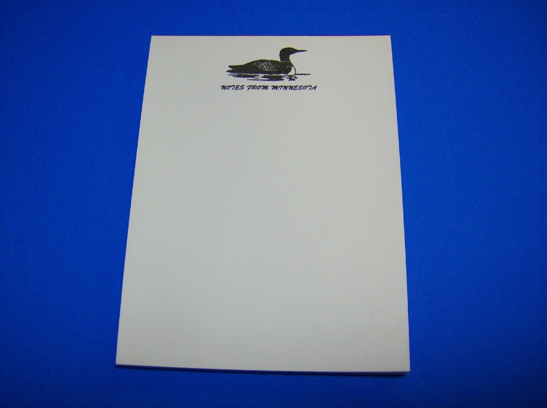 Minnesota Loon Notepads, 50 Sheets Memo Note Pad, Gift Store Cabin ...