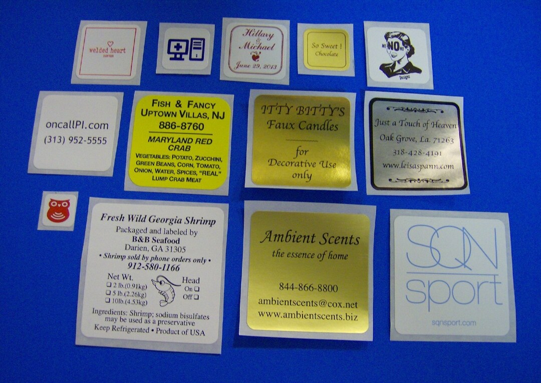Custom Printed Roll Labels, 5,000 Square Stickers - Choose Size, Label ...