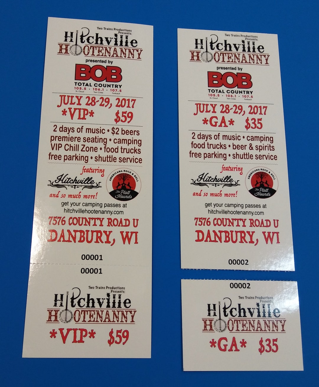 Custom Printed Tickets - 1,000 Full Color, Numbered With Perforated ...