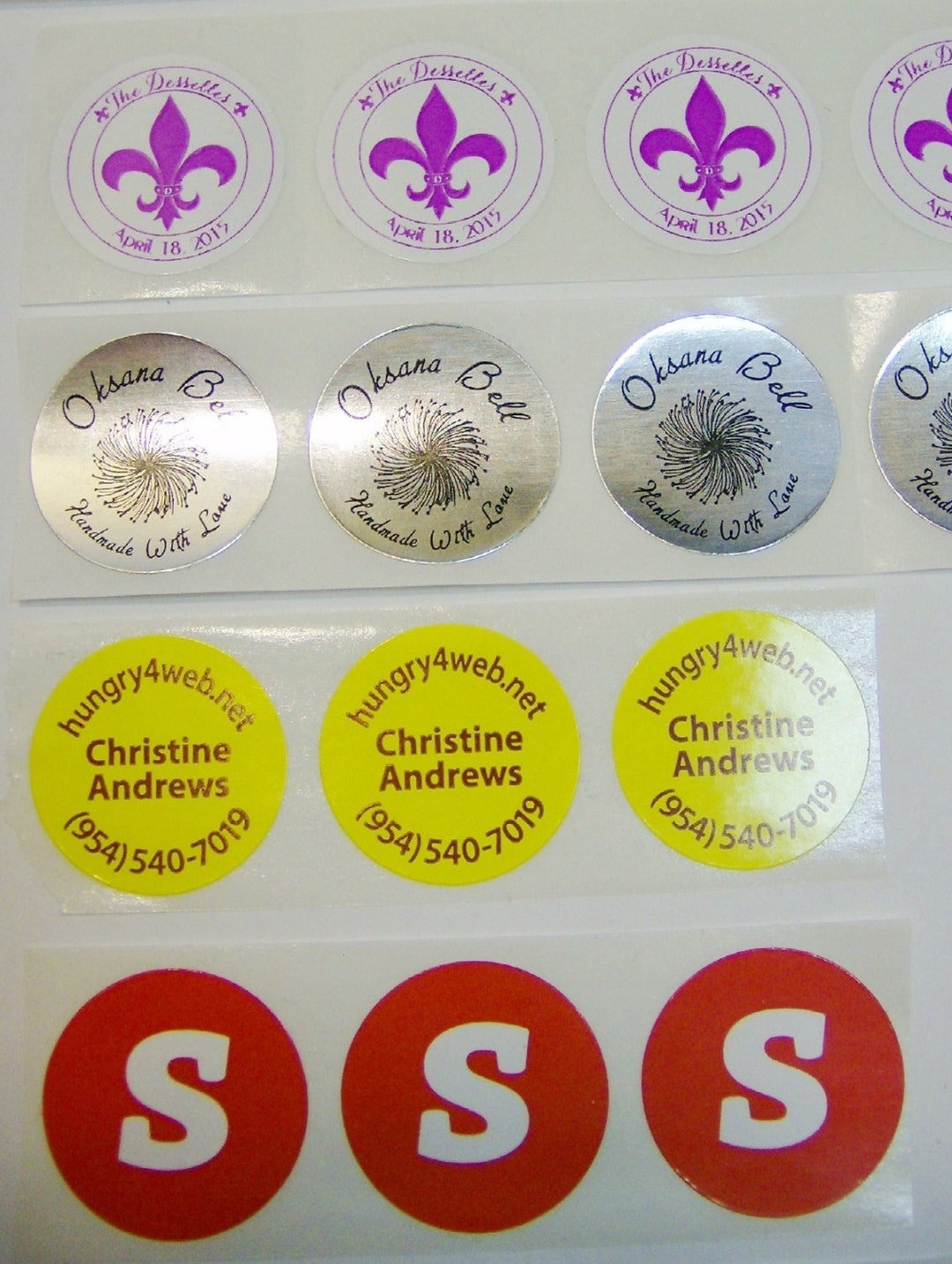 250 Custom Printed Labels, 1" Round Circle Stickers (choice of Label ...