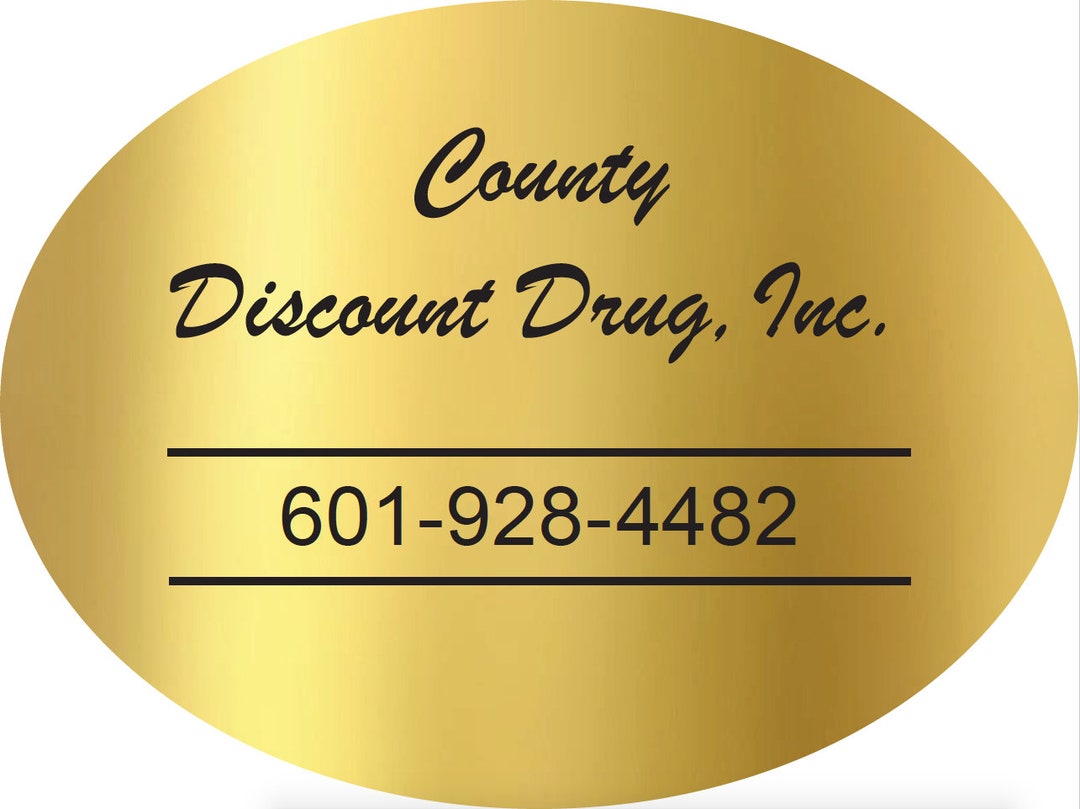 500 Custom Printed Gold or Silverlabels, Oval Stickers 2 X 1-1/2, One ...