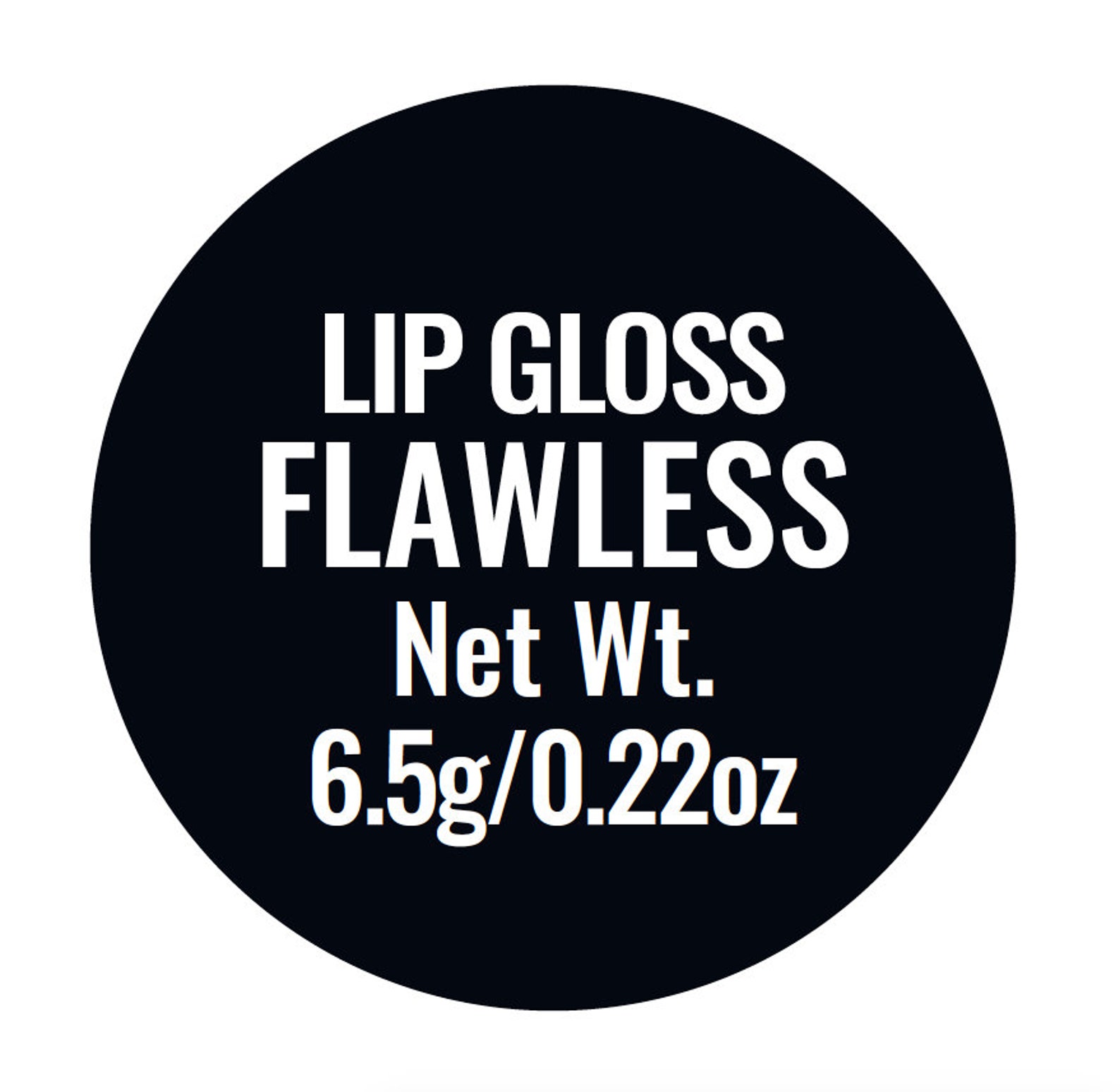 200 Lipstick Cap Labels, 1/2" Round, Printed With Black Ink on White ...
