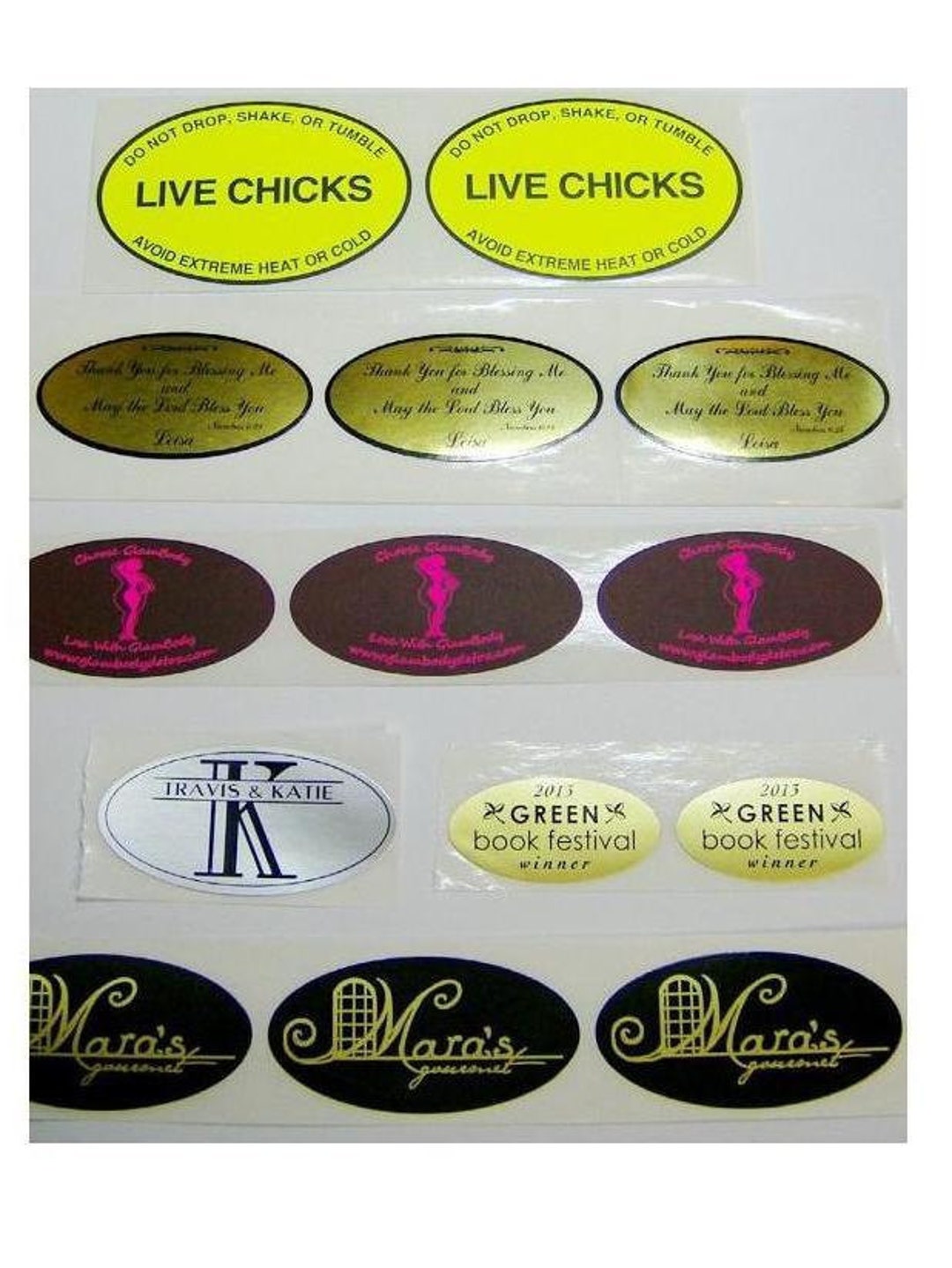 1,000 Custom Printed Labels, Oval Stickers on a Roll, Includes ...