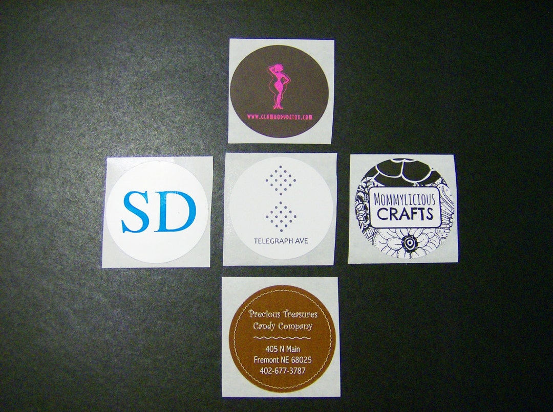 1,000 Custom Printed Labels, 1" Round Circle Stickers, Choice of Label ...