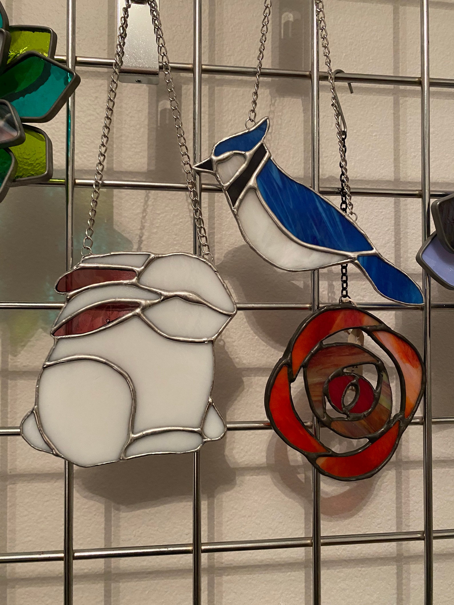 White Rabbit Stained Glass Suncatcher - Etsy
