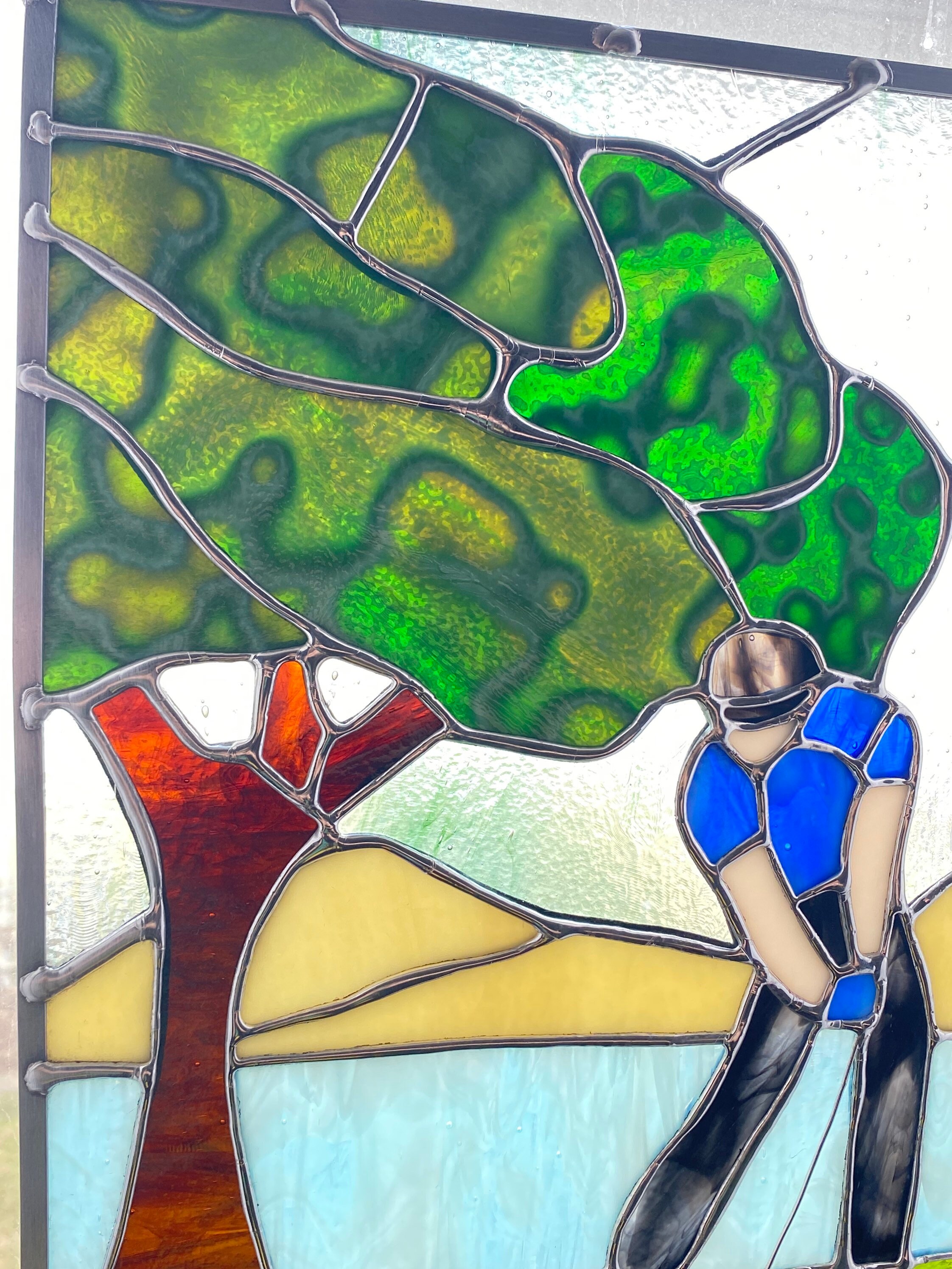 Golfers Paradise Stained Glass Panel | Etsy