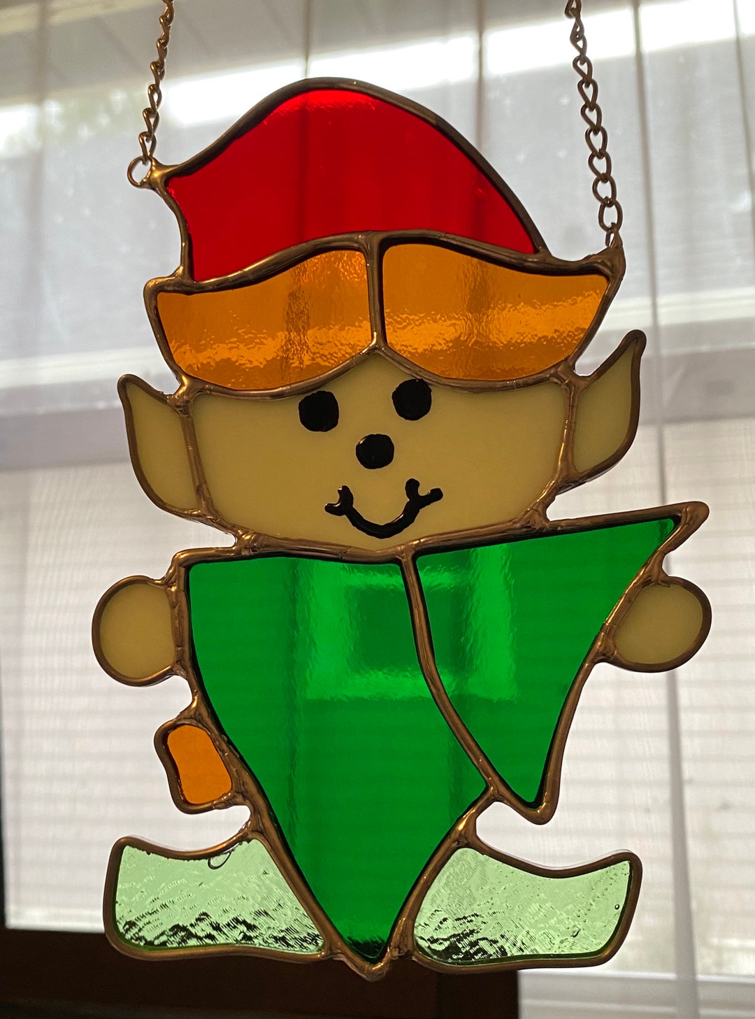 Stained Glass Christmas Elf - Etsy