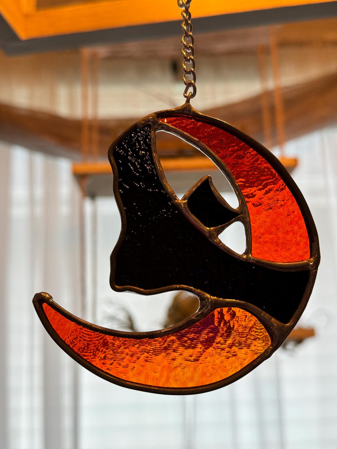 Bat & Moon Stained Glass Suncatcher - Etsy