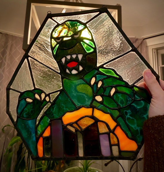 Godzilla Stained Glass Panel Creature Feature Monsters - Etsy