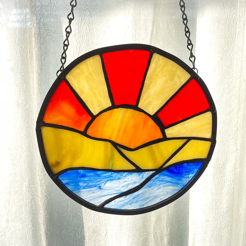 Stained Glass Sunset Landscape - www.shopequipments.com