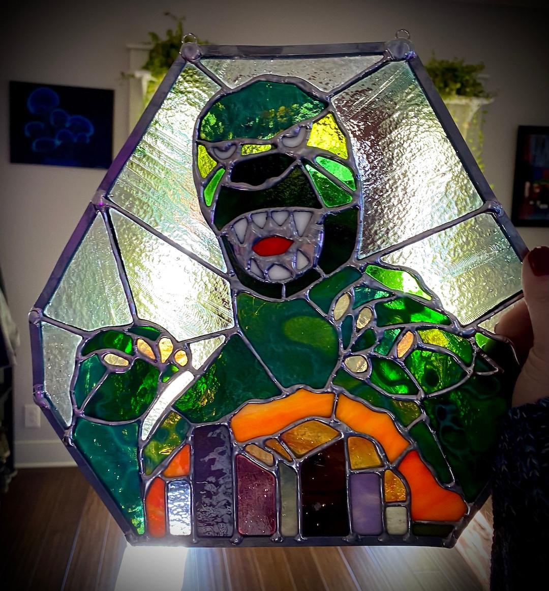Godzilla Stained Glass Panel, Creature Feature, Monsters - Etsy