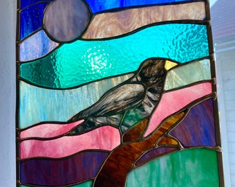 Stained Glass Crow - Etsy