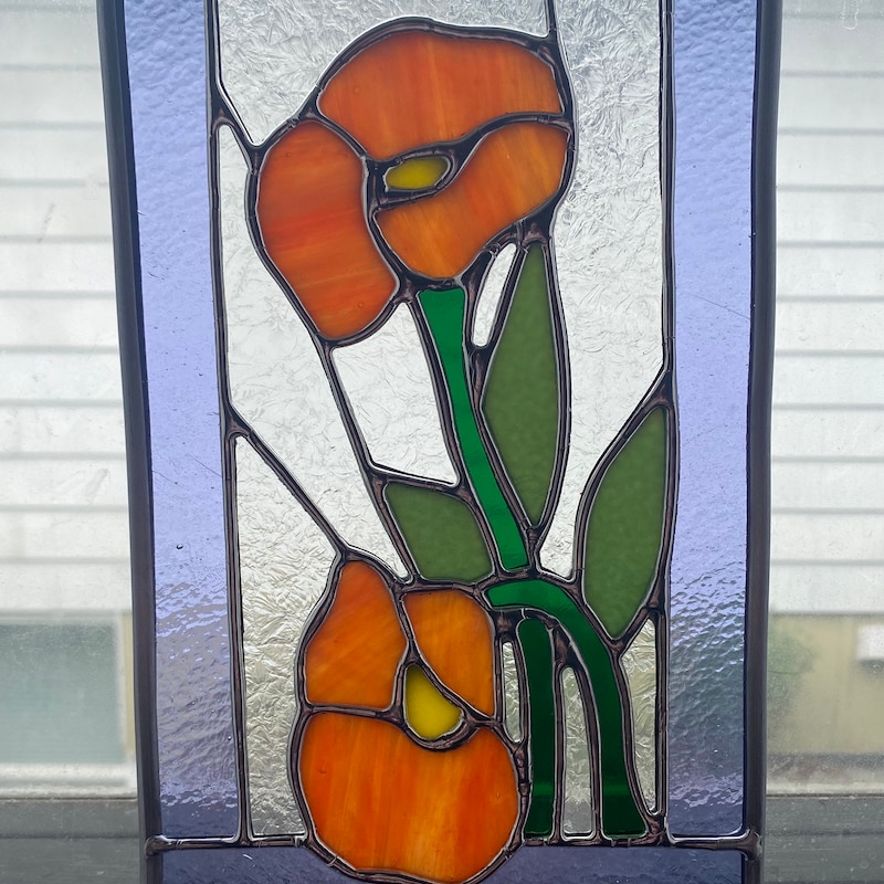 Stained Glass Poppy - Etsy