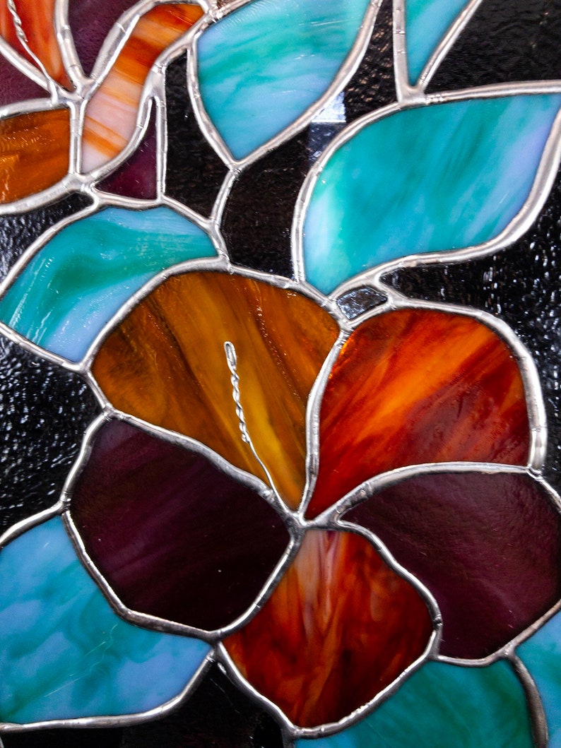 Hibiscus Flower Stained Glass - Etsy