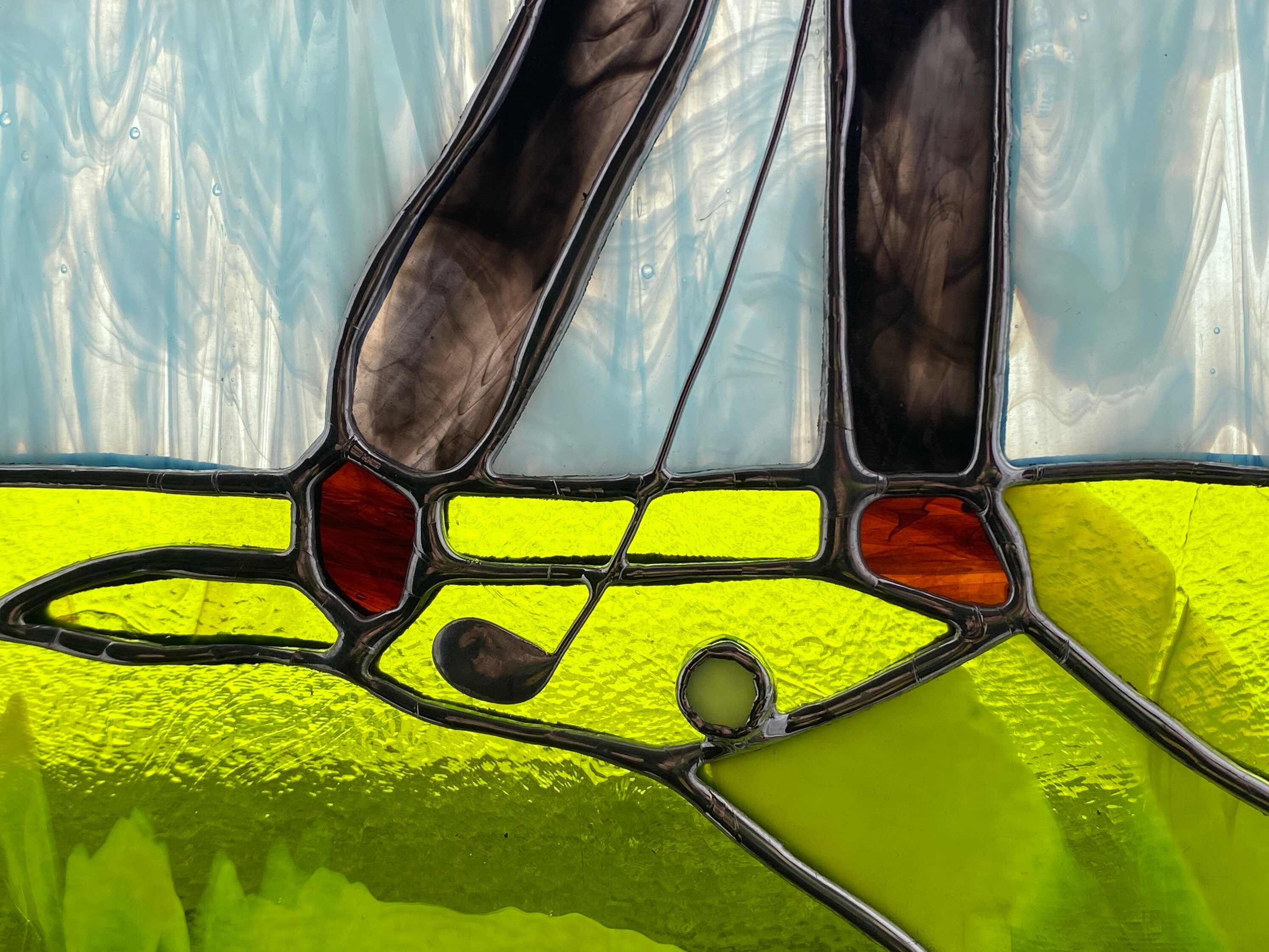 Golfers Paradise Stained Glass Panel | Etsy