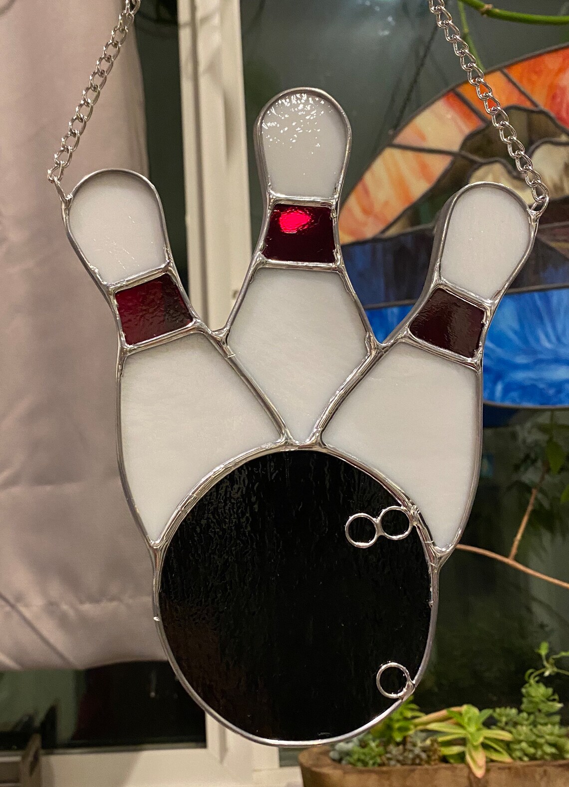 Lets Go Bowling Stained Glass Suncatcher - Etsy