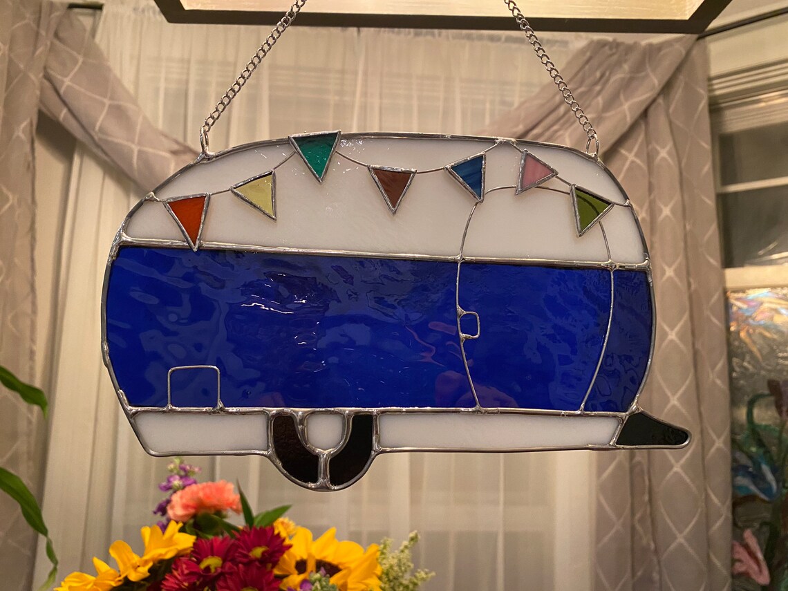 Camping Trip Stained Glass Camper Van / Trailer / RV - Etsy