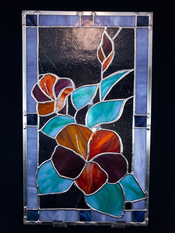 Hibiscus Flower Stained Glass - Etsy