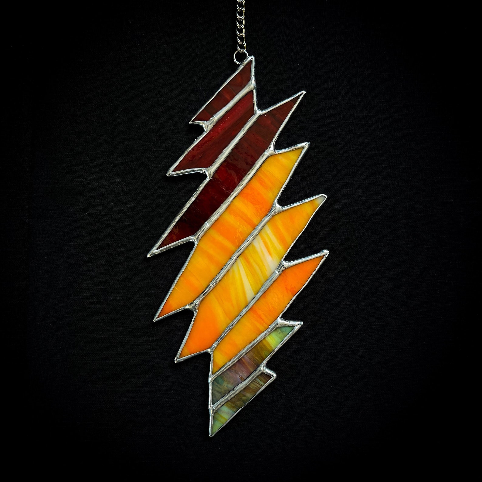 Stained Glass 13 Point Lightning Bolt Etsy