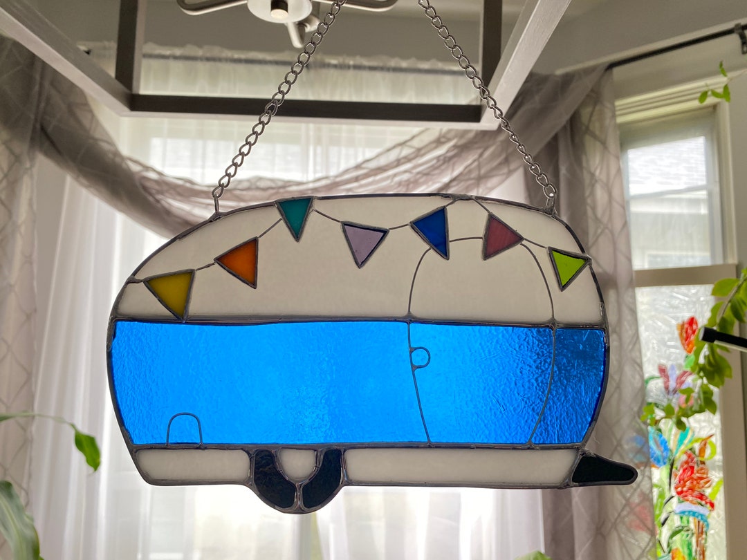 Large Stained Glass Camper 8.5” X 6” - Camper Van, Trailer, RV ...