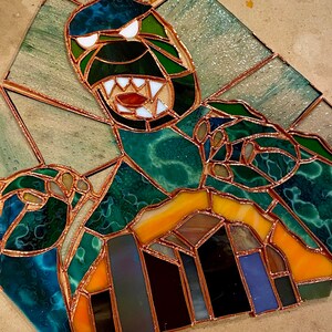 Godzilla Stained Glass Panel, Creature Feature, Monsters - Etsy