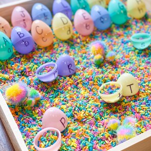 Easter Alphabet Sensory Bin, Uppercase and Lowercase Learning Kit ...
