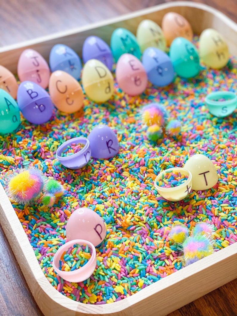 Easter Alphabet Sensory Bin Uppercase and Lowercase Learning - Etsy