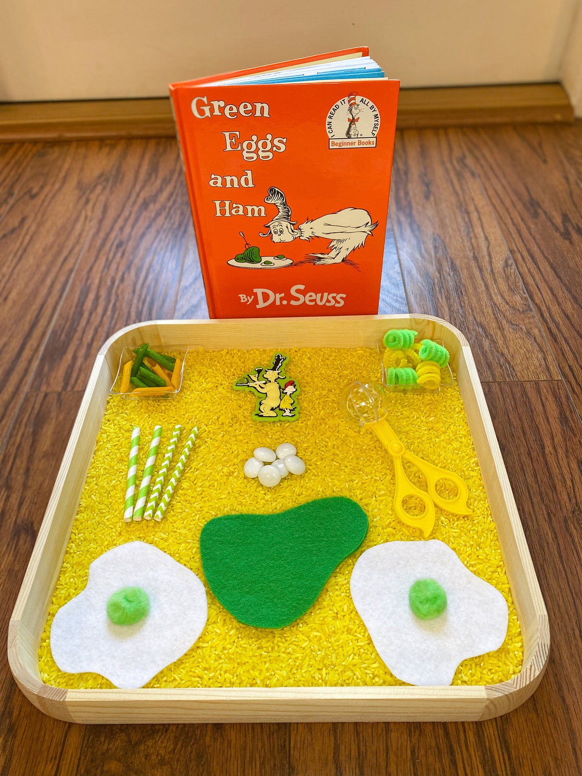 Green Eggs and Ham Inspired Sensory Bin Dr. Seuss Activity - Etsy