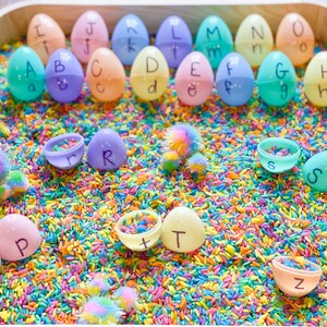 Easter Alphabet Sensory Bin, Uppercase and Lowercase Learning Kit ...