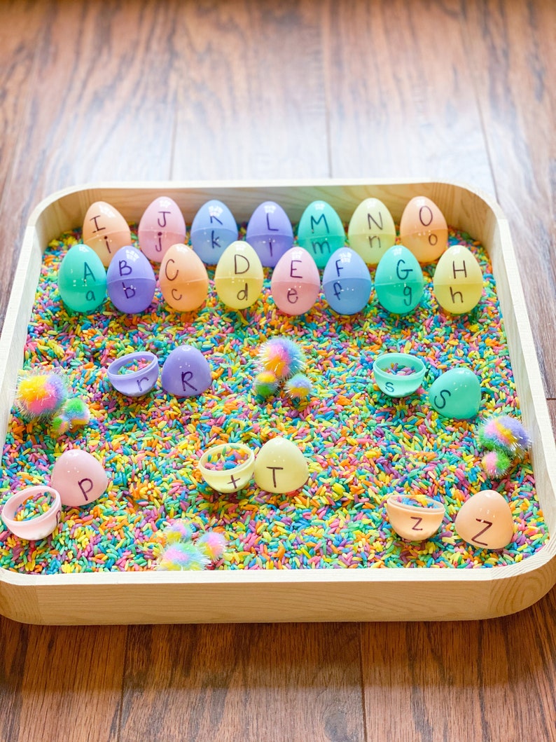 Easter Alphabet Sensory Bin Uppercase and Lowercase Learning - Etsy