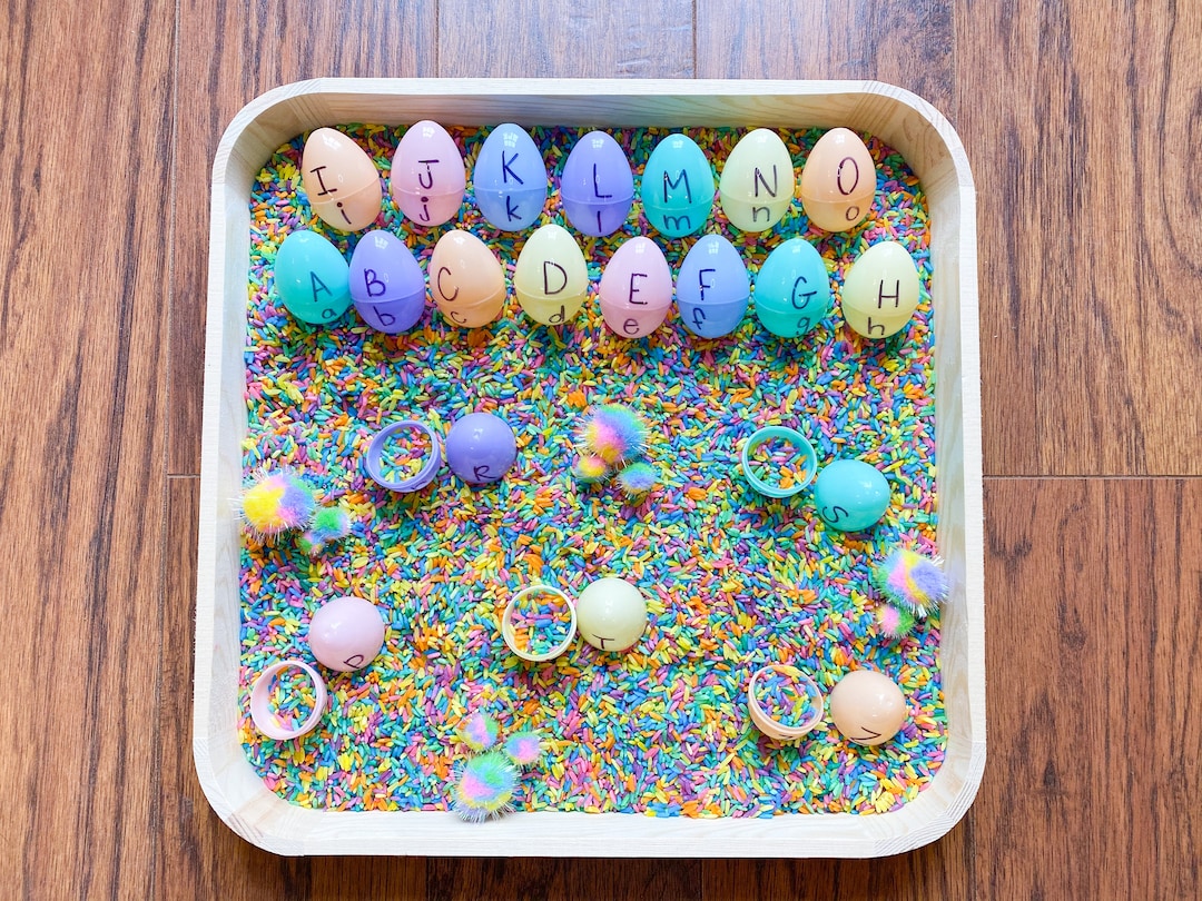 Easter Alphabet Sensory Bin, Uppercase and Lowercase Learning Kit ...
