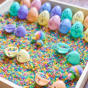 Easter Alphabet Sensory Bin, Uppercase and Lowercase Learning Kit ...