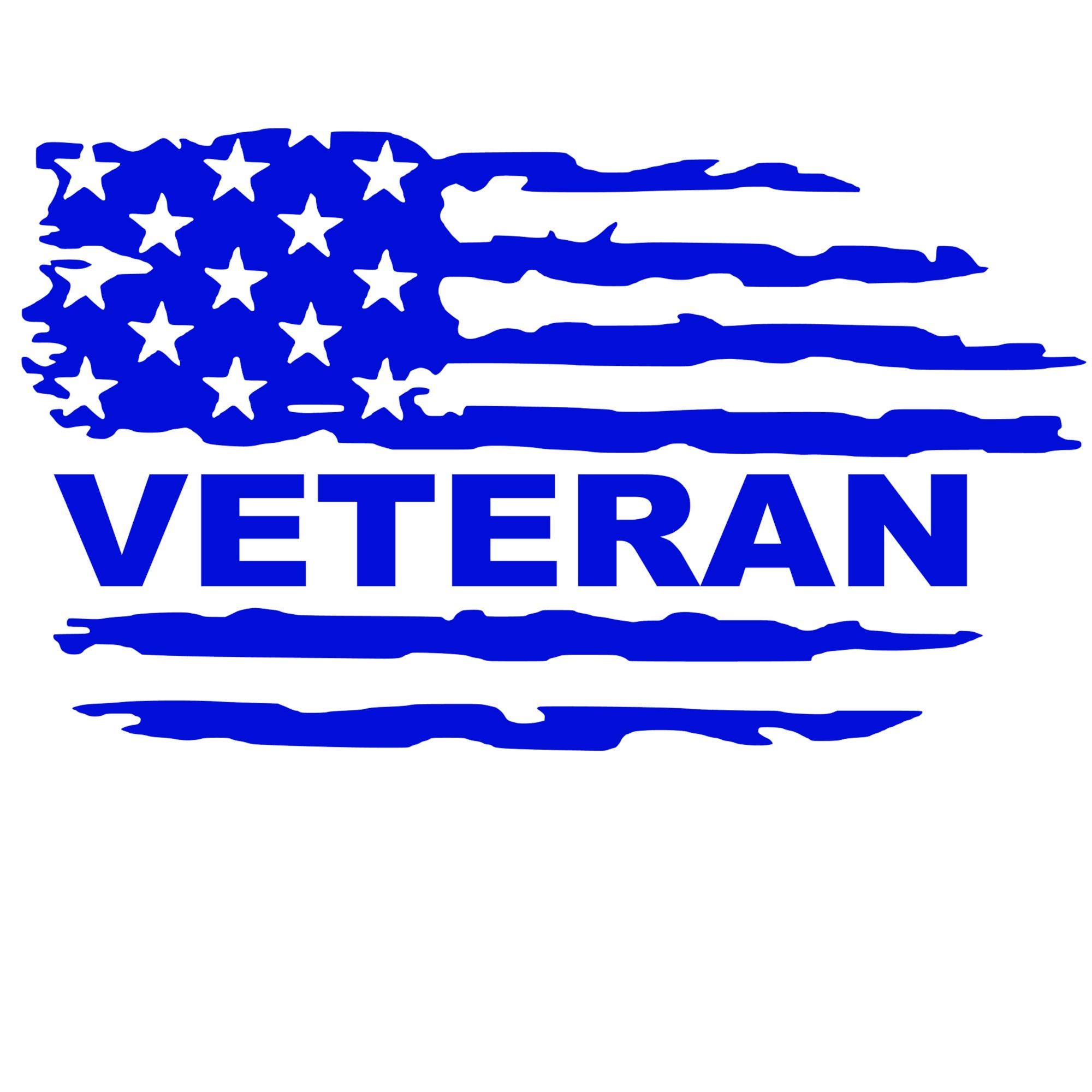 Veteran Flag Vinyl Decal Car Window Vinyl Decal Choose Color and Size ...