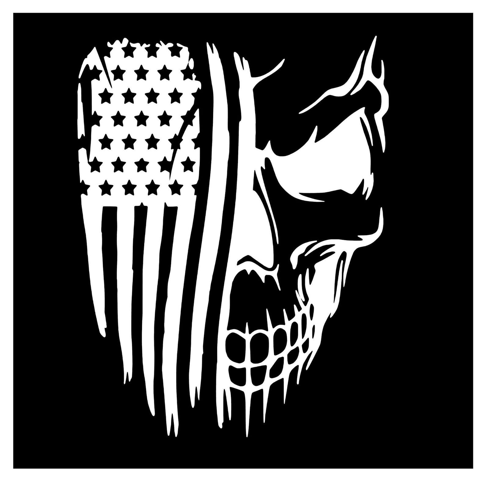 Skull Tattered Flag Vinyl Decal Car Window Choose Color and Size - Etsy